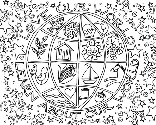 Love Our World | Coloring Canvas - Canvas On Demand®