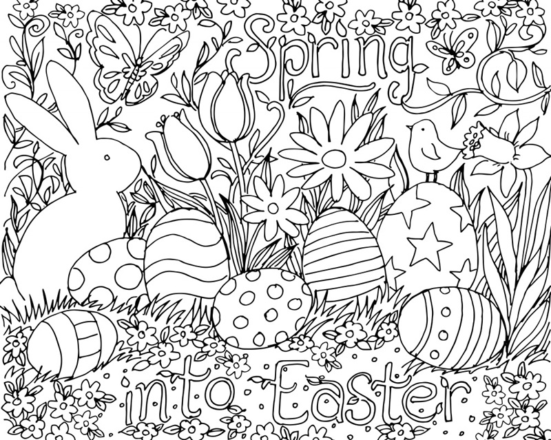 Spring Bunny - Coloring Canvas - Canvas On Demand®